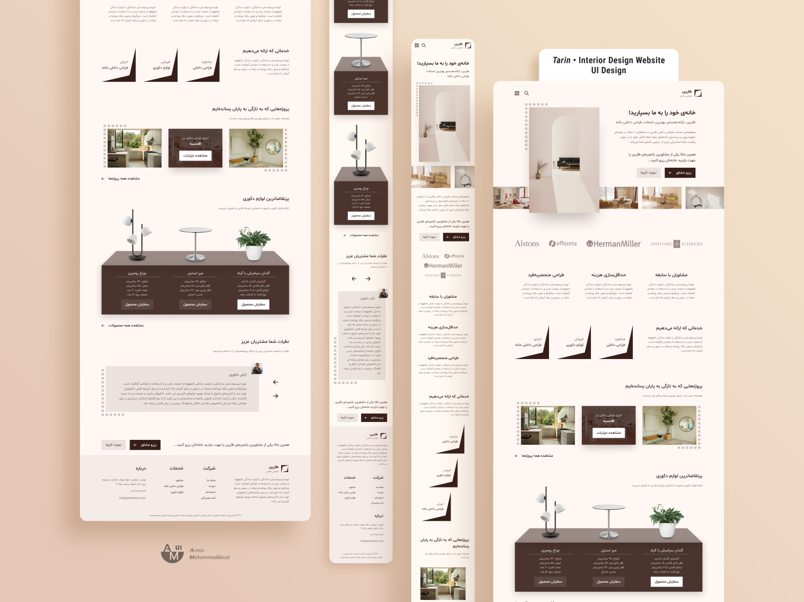 Tarin • Interior Design Website UI Design (Concept) by Armin ...