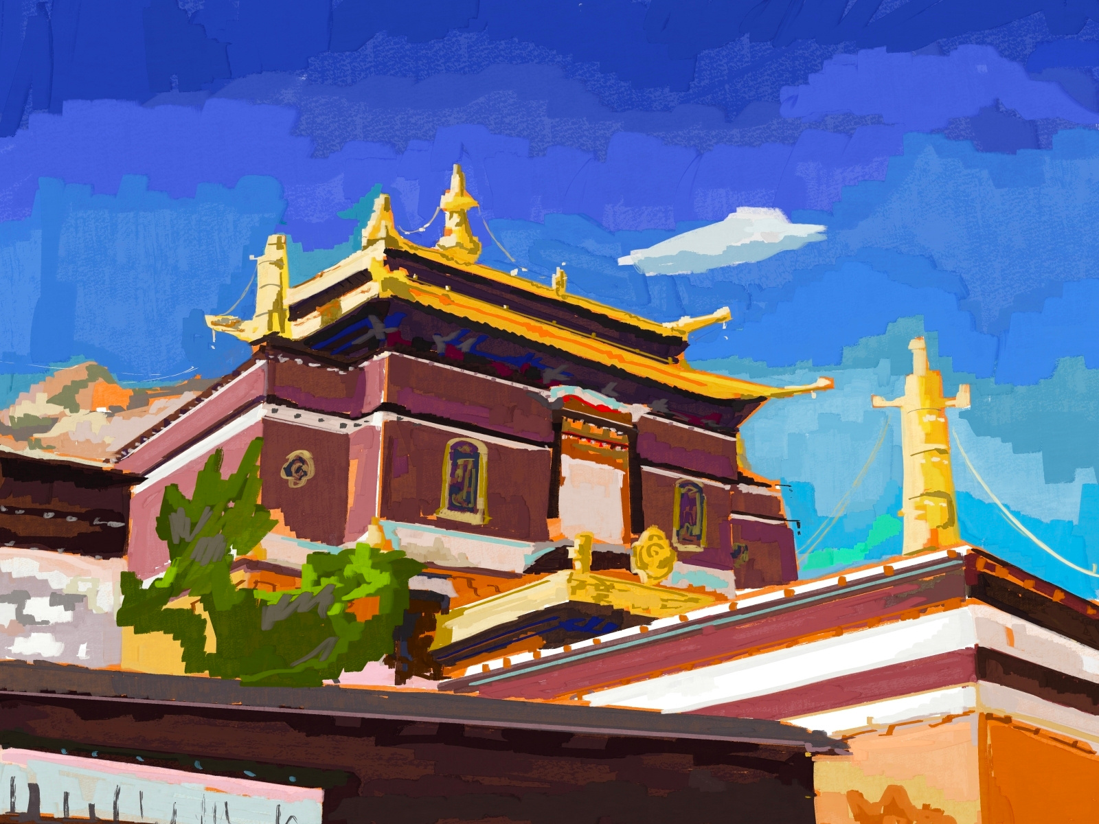 Tibet, Jokhang Temple by Nanyu Qian on Dribbble