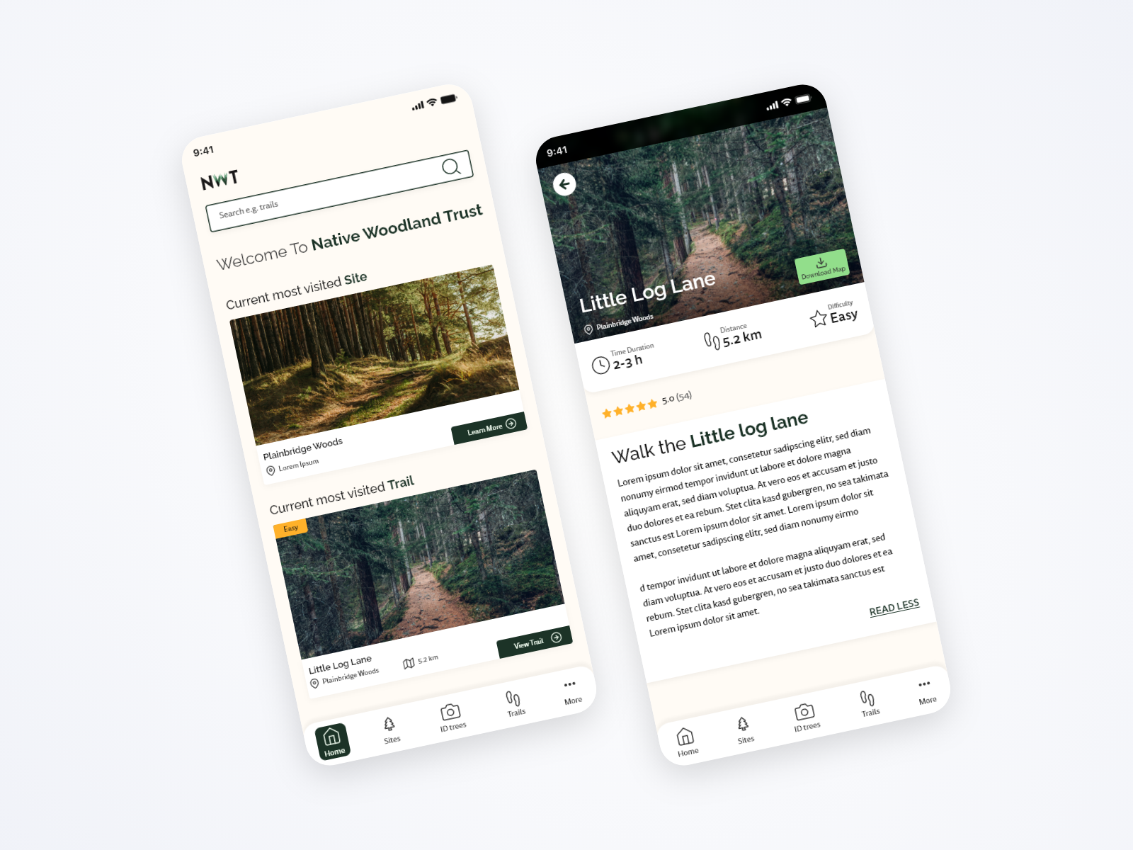 NWT Case Study - Forest site and trail app by Martine on Dribbble