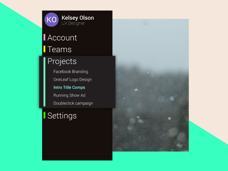 079 Collapsable Sidebar by Kelsey Olson on Dribbble