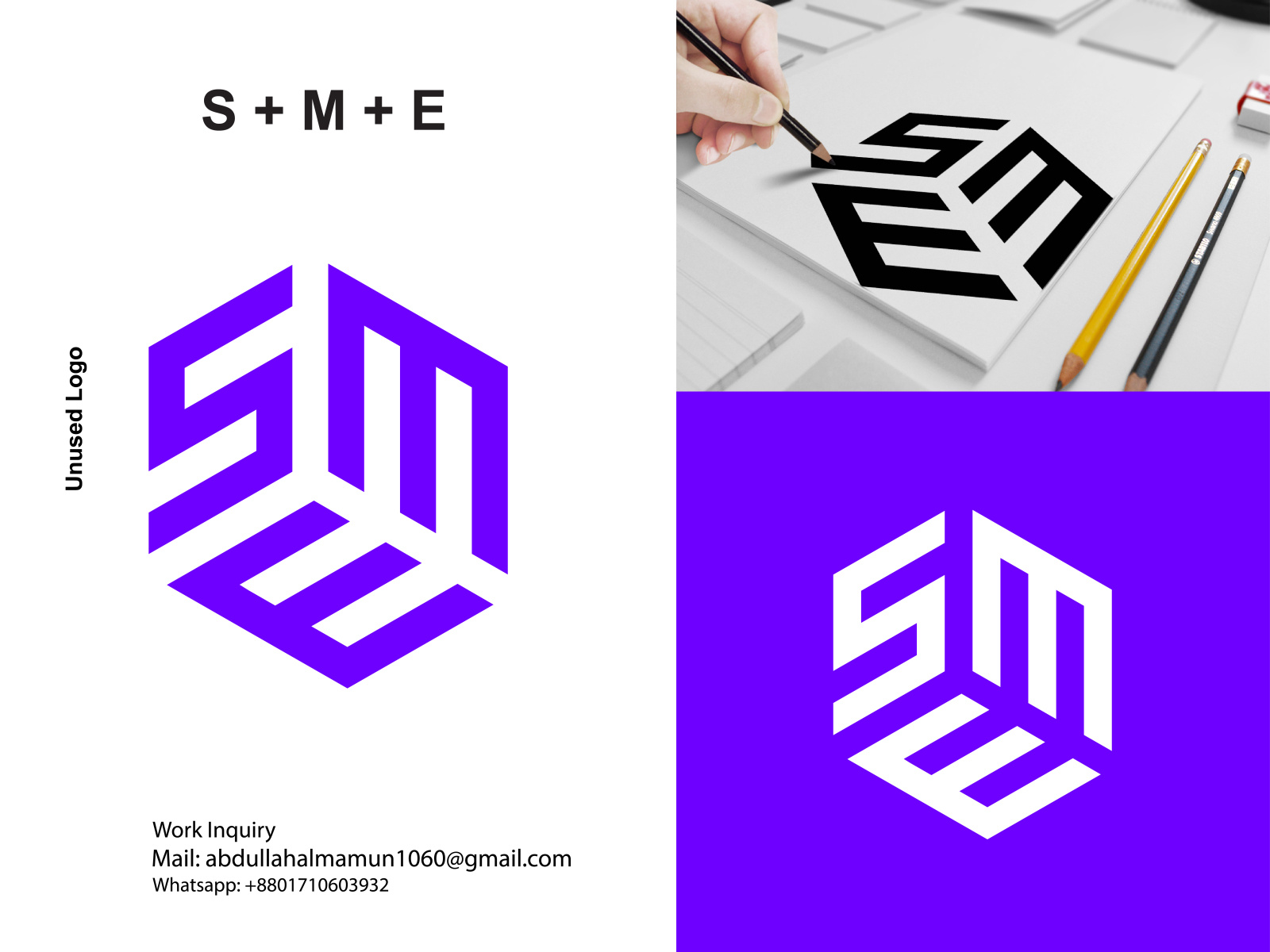 SME logo,unused, modern, minimal, letter logo by abdullah al mamun ...