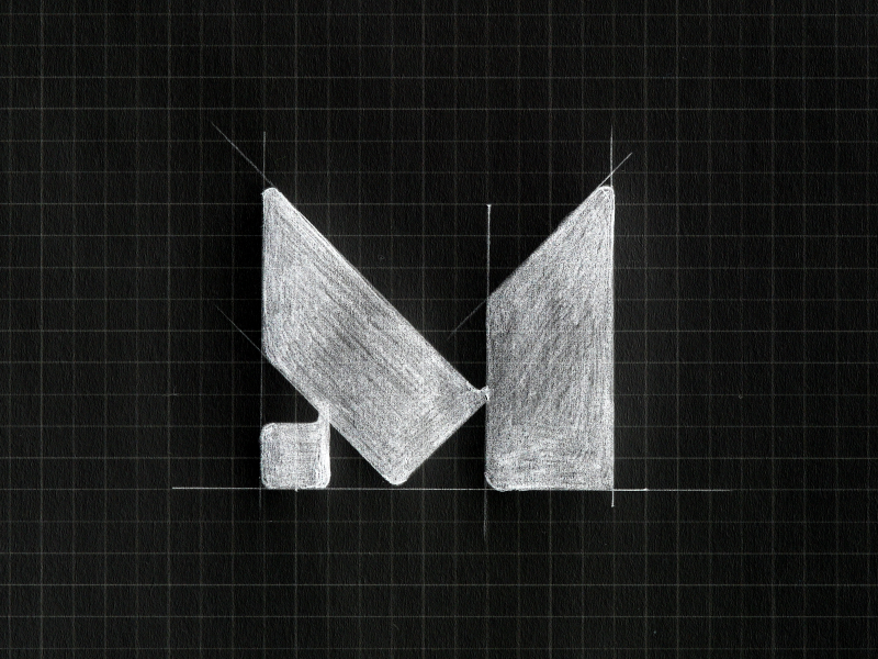 Letter M / sketch on the grid by Usarek™ Studio on Dribbble