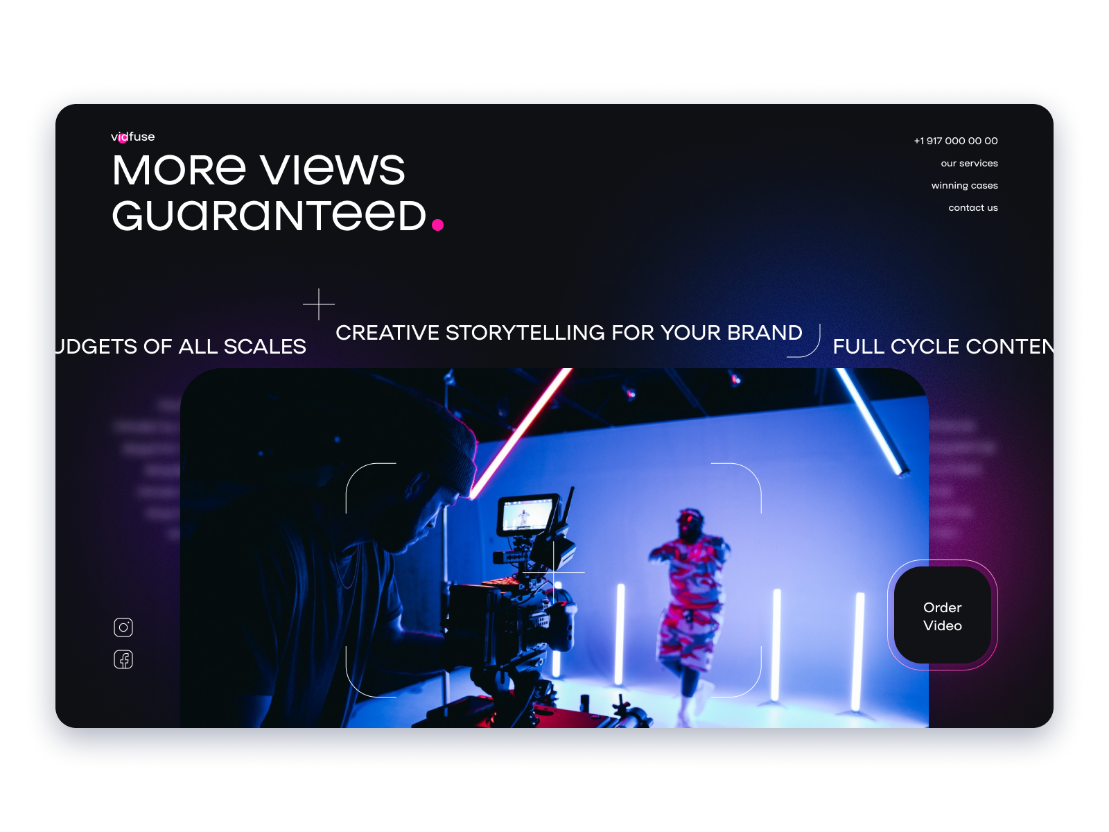 Video Production landing by Anna Puzynovich on Dribbble