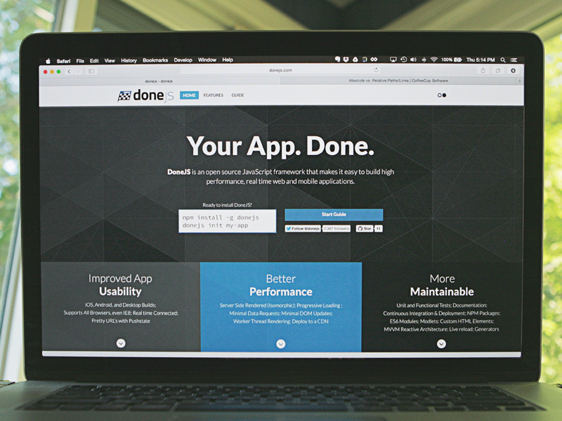 DoneJS Site by Skyler Ray Taylor on Dribbble