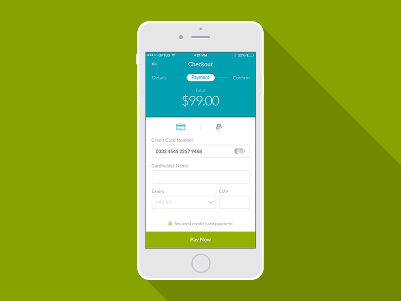 Daily UI 002 - Credit Card Checkout by Anthony Chin on Dribbble
