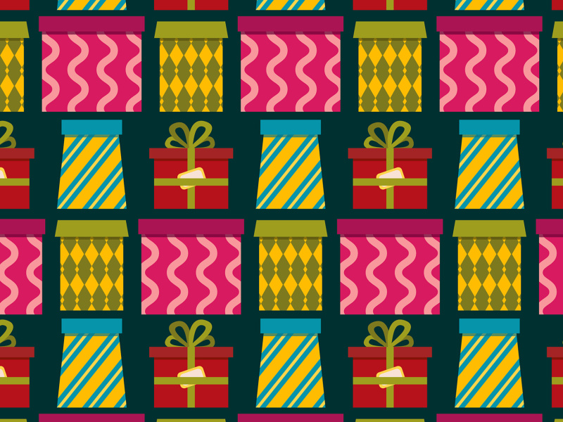 Gift boxes pattern by Alina on Dribbble