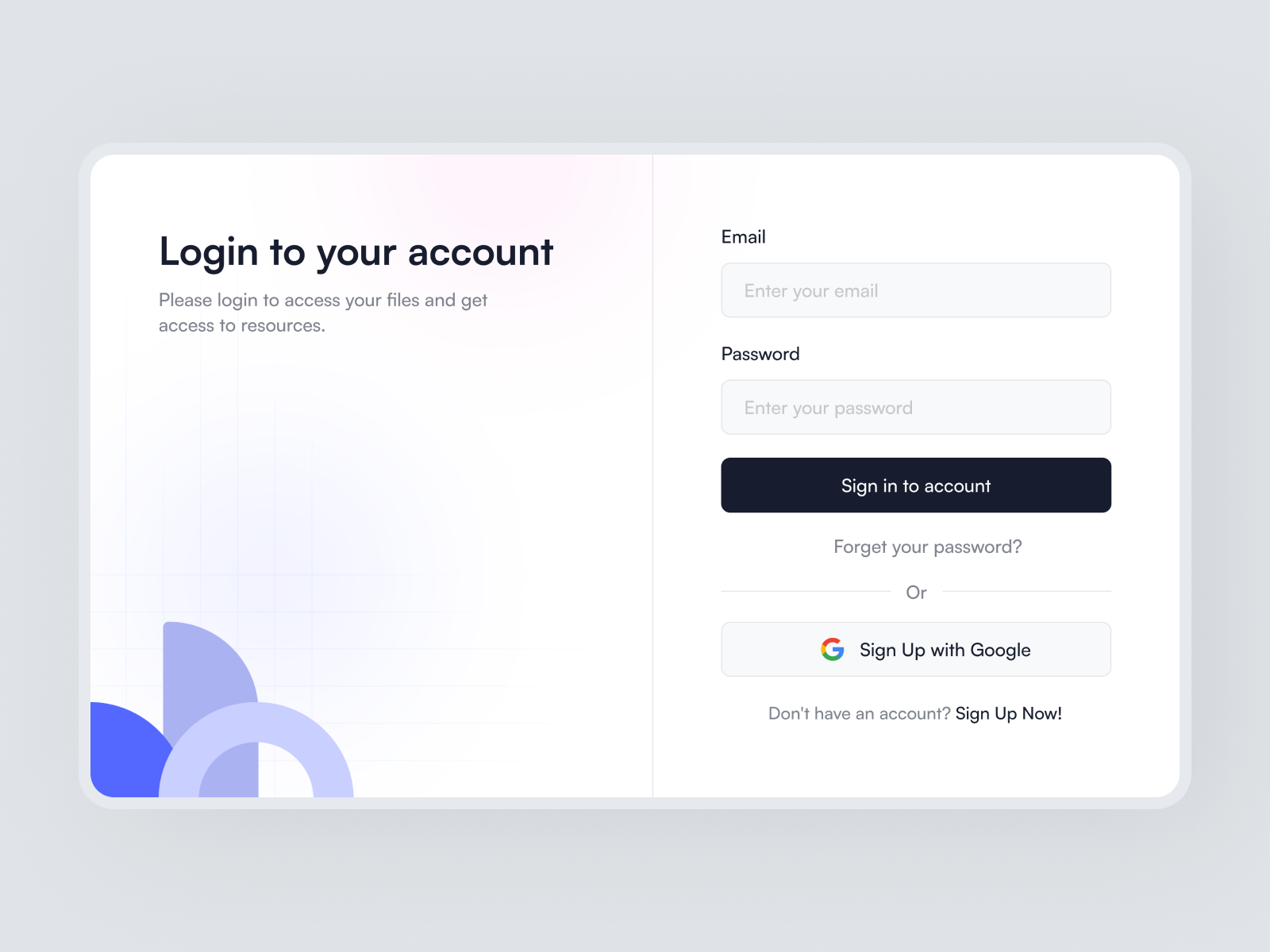 Log in page design by Naimur Rahman on Dribbble