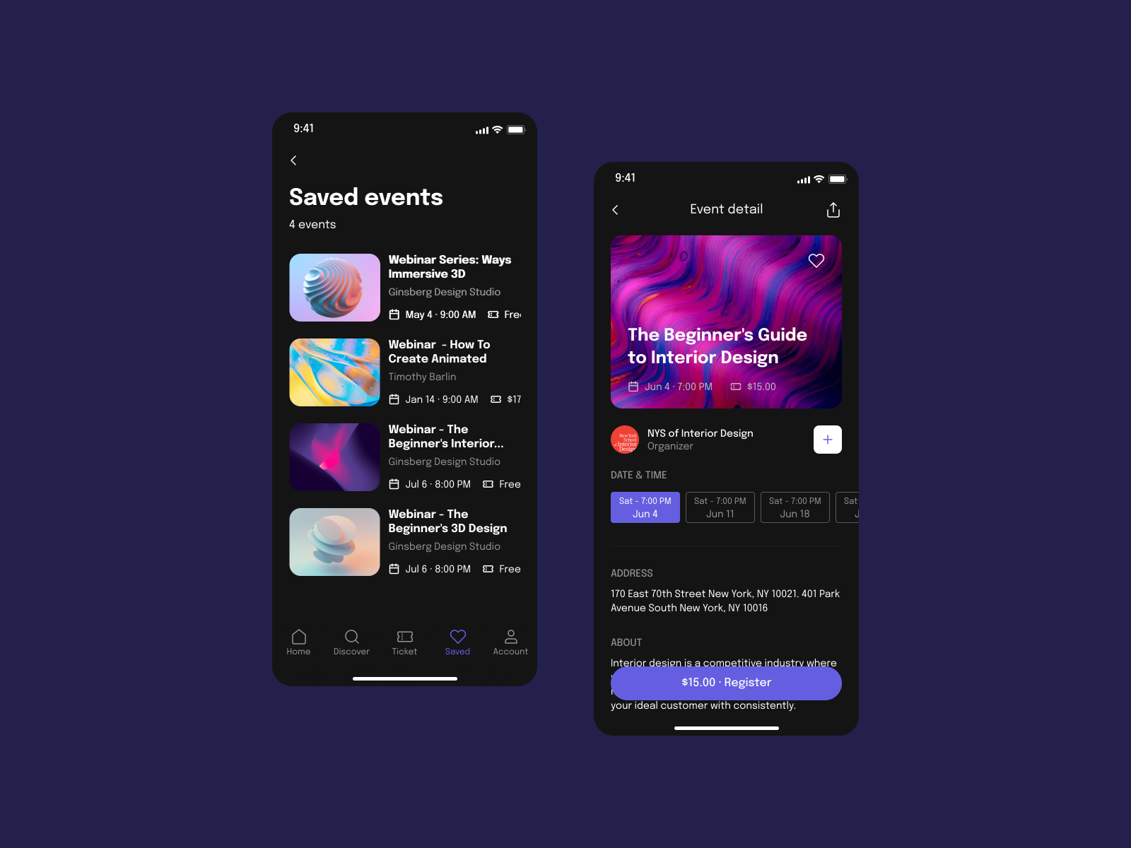 Eventix - Collection & Event Detail by Nucleus UI on Dribbble
