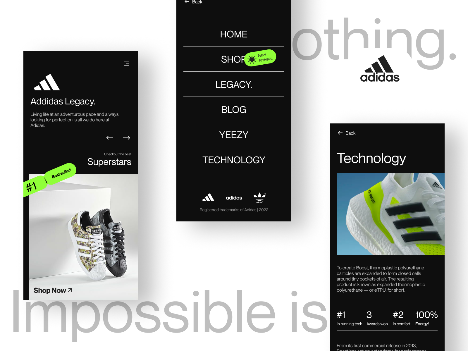 Adidas- App Redesign by Gunagyam for Nickelfox - UI/UX Design on Dribbble
