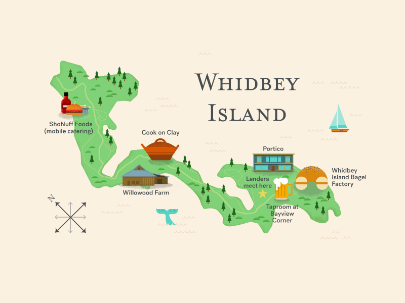 Whidbey Map by Kristen Kong on Dribbble
