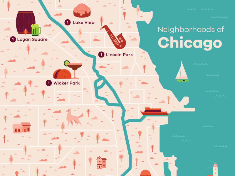 Chicago Map by Kristen Kong on Dribbble