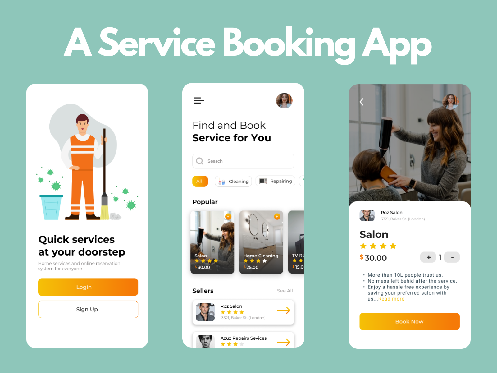Service Booking App - Figma by Arpan Kumar on Dribbble