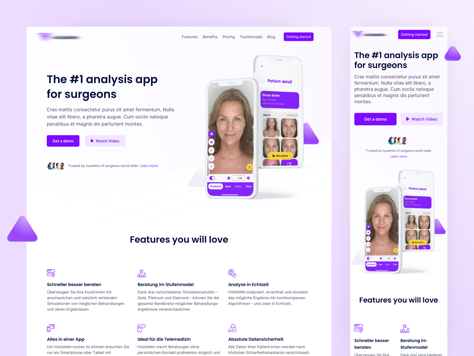 🖥📱Landingpage for Analysis App Responsive by Flo Steinle for whitespace ...