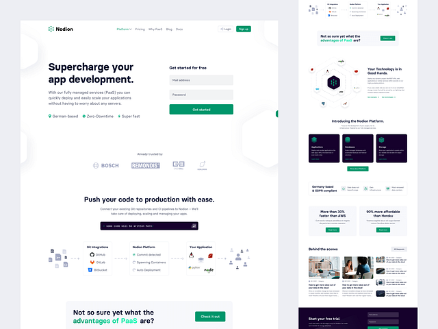 🌱 Redesign for PaaS Provider Nodion by Flo Steinle for whitespace on ...