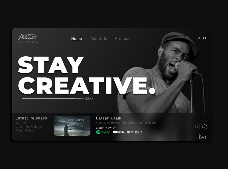 Elegant and Modern Web design concept done for Music Studio. by Designs ...