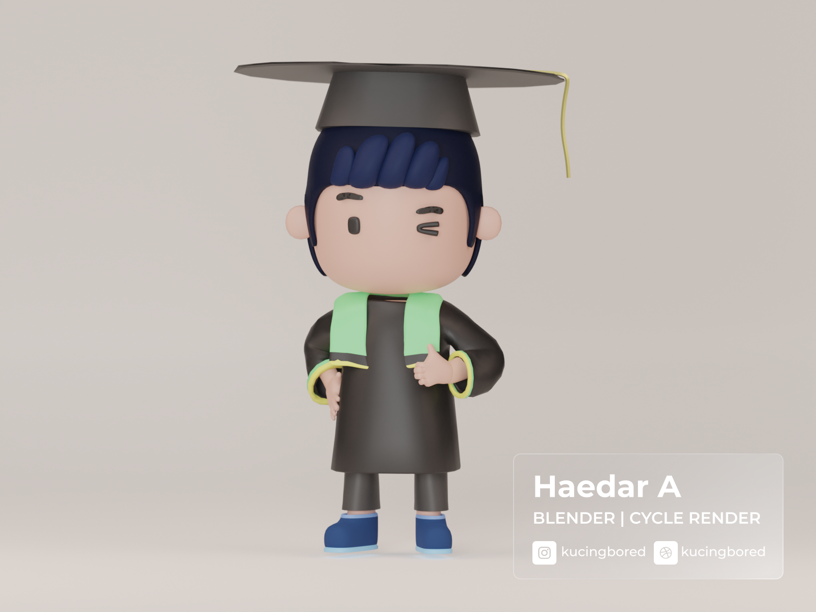 3D Graduation Chibi by Haedar A Silalahi on Dribbble