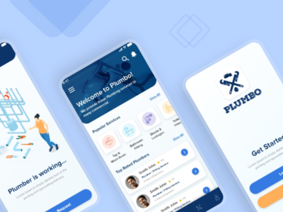 Plumber Booking App Design, UI Kits & Templates by ProApps on Dribbble