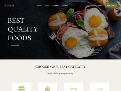 Food Website : Home Page by Hamza Iqbal on Dribbble