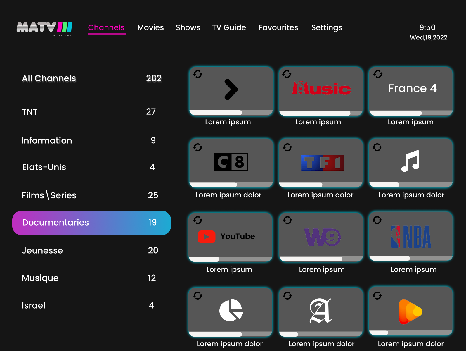Dribbble - Channels list.png by Hamza Iqbal