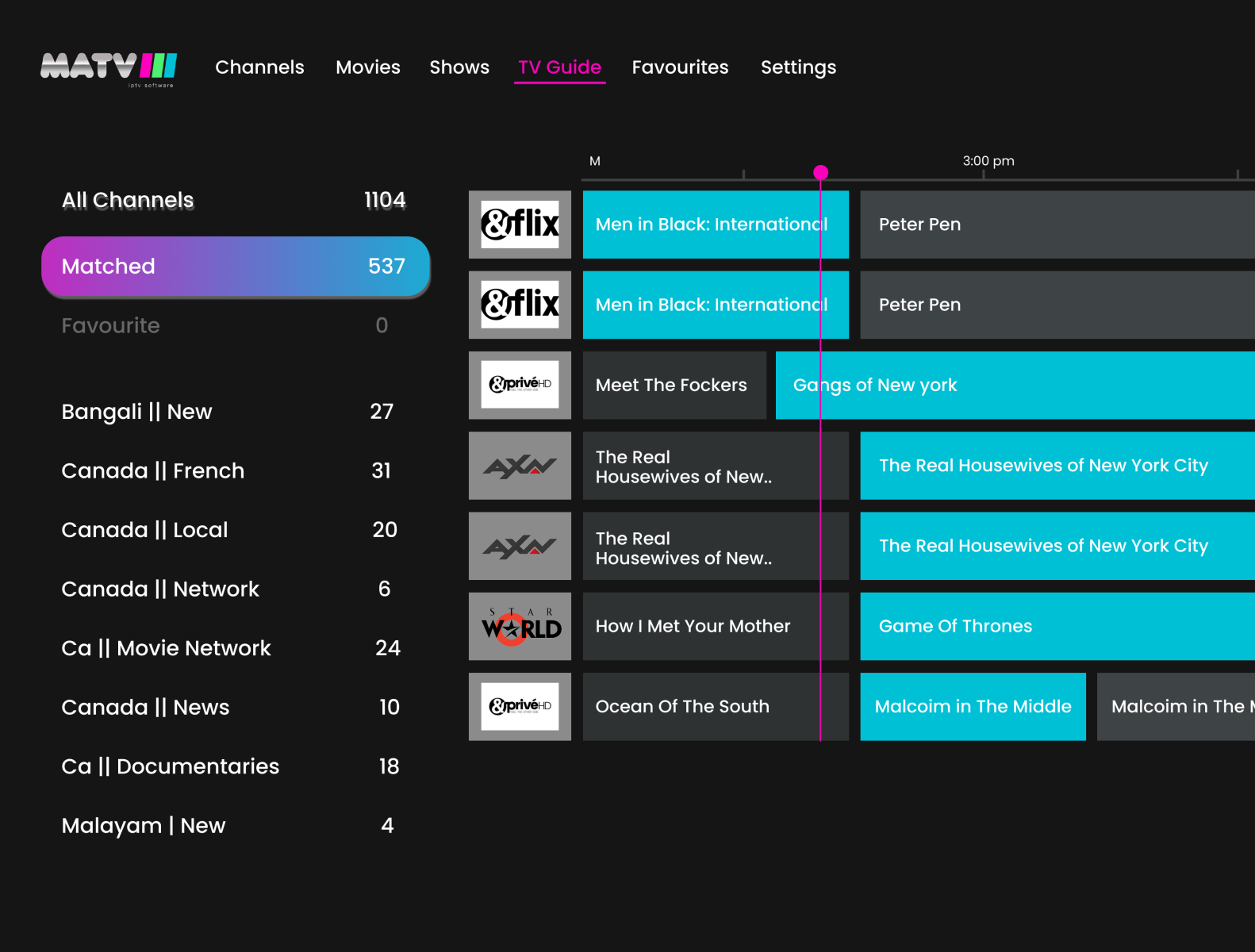 MATV : TV Guide list Page by Hamza Iqbal on Dribbble
