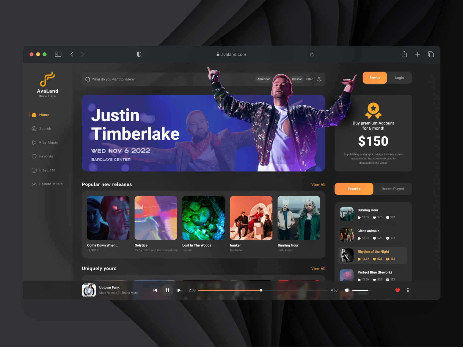 Music Dashboard UI Concept by Alireza farshchi on Dribbble