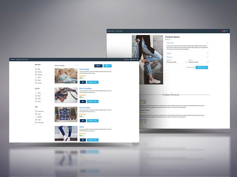 Ecommerce Product Page by MDBootstrap on Dribbble