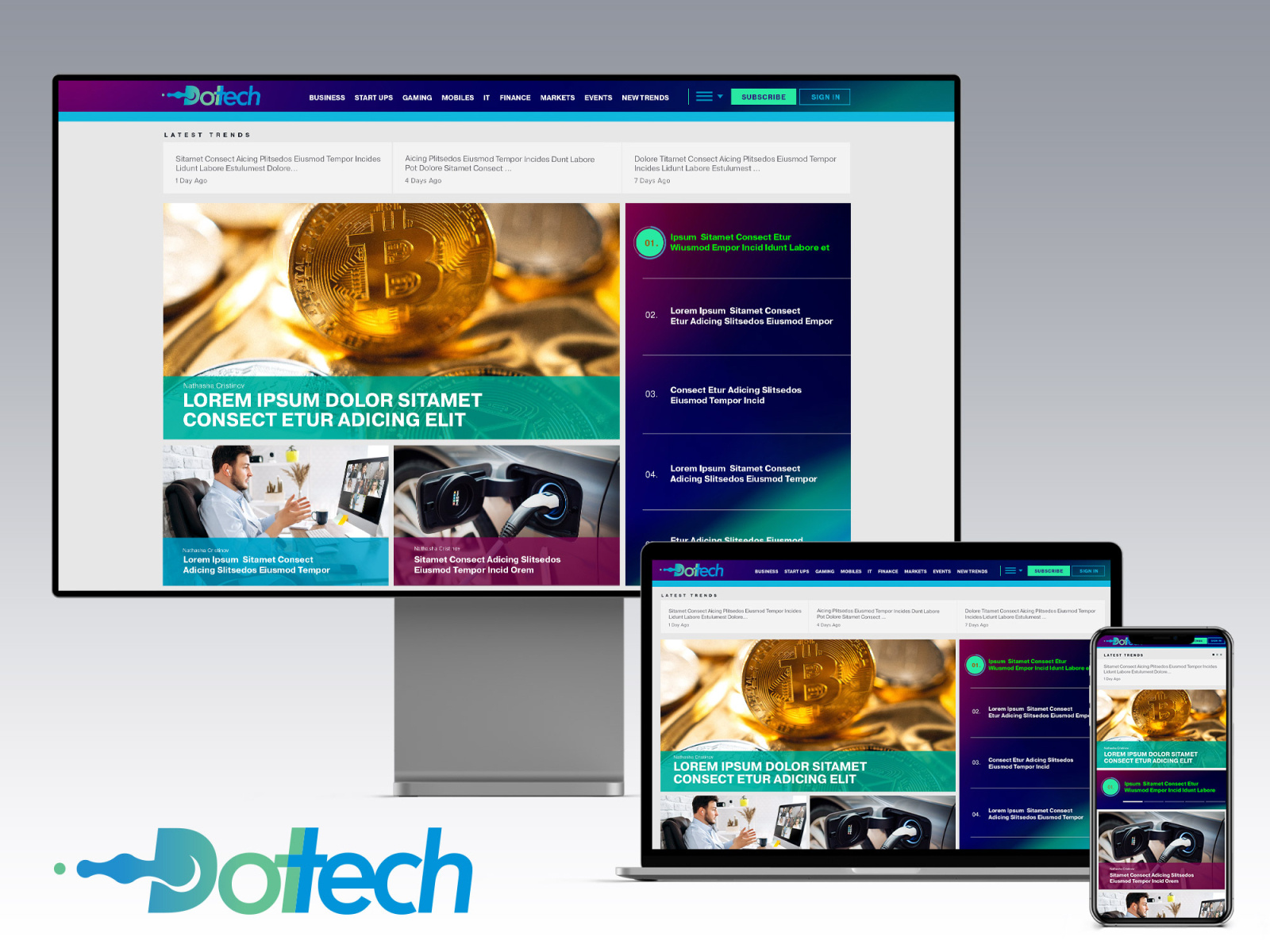 Dottech - Responsive Online Tech Newsletter by Daniel Negru on Dribbble