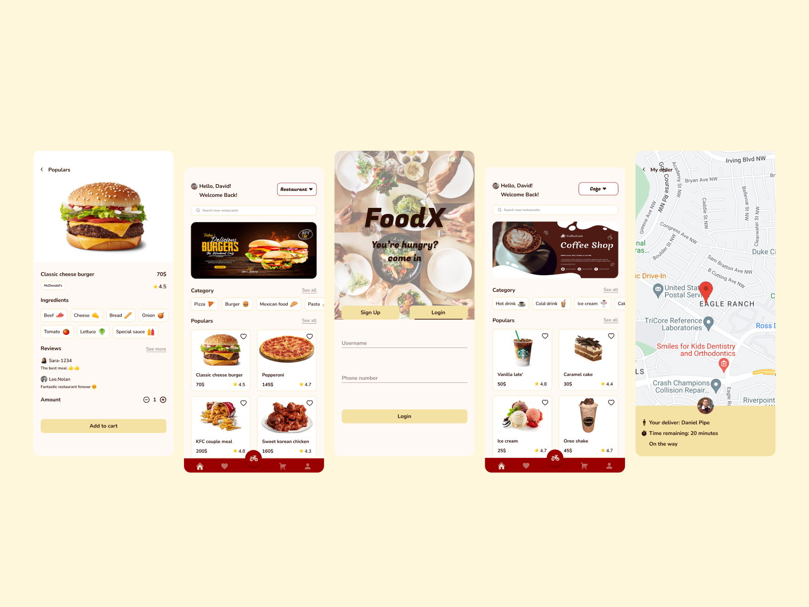 Food app by zahra chm on Dribbble
