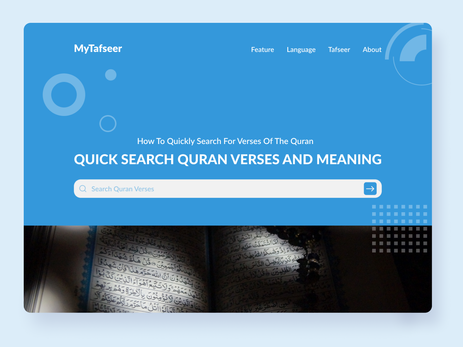 UI Design : Quran Search Landing Page by Rizky Dermawan on Dribbble