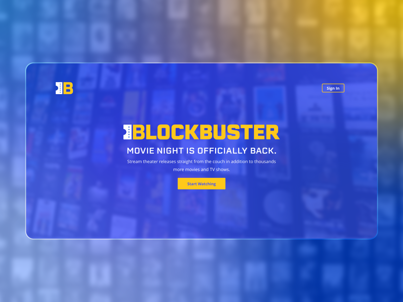 Blockbuster Redesign by Elliot Belchatovski on Dribbble