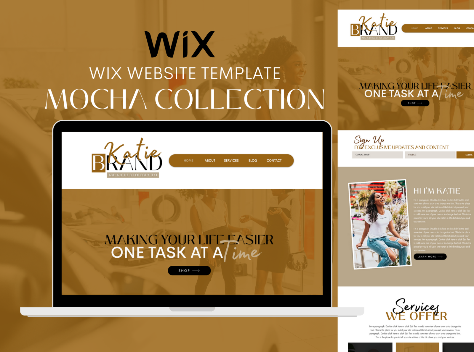 Mocha Wix Website Templates by Brianna Lavaé on Dribbble