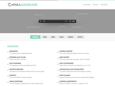 HTML5 Audio Player by FlashBlue on Dribbble