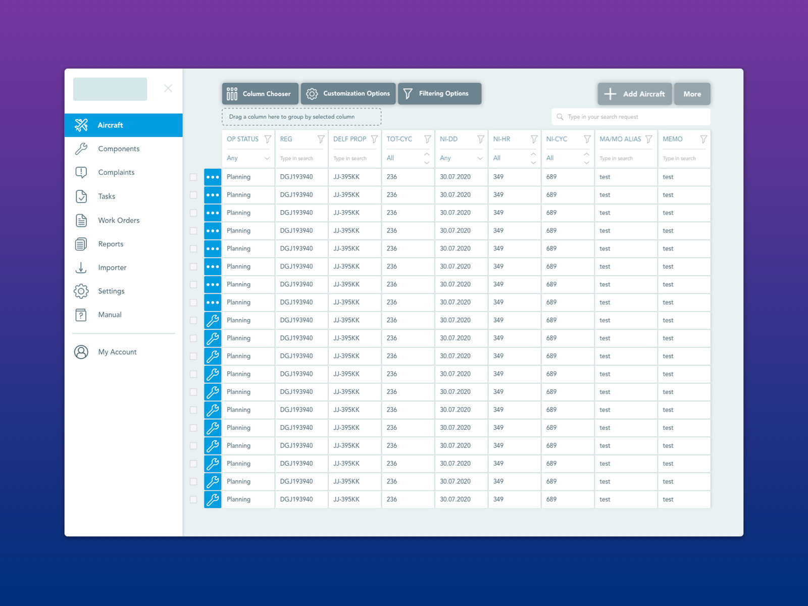 Aviation Maintenance dashboard by Helen Zarembo 🇺🇦 on Dribbble