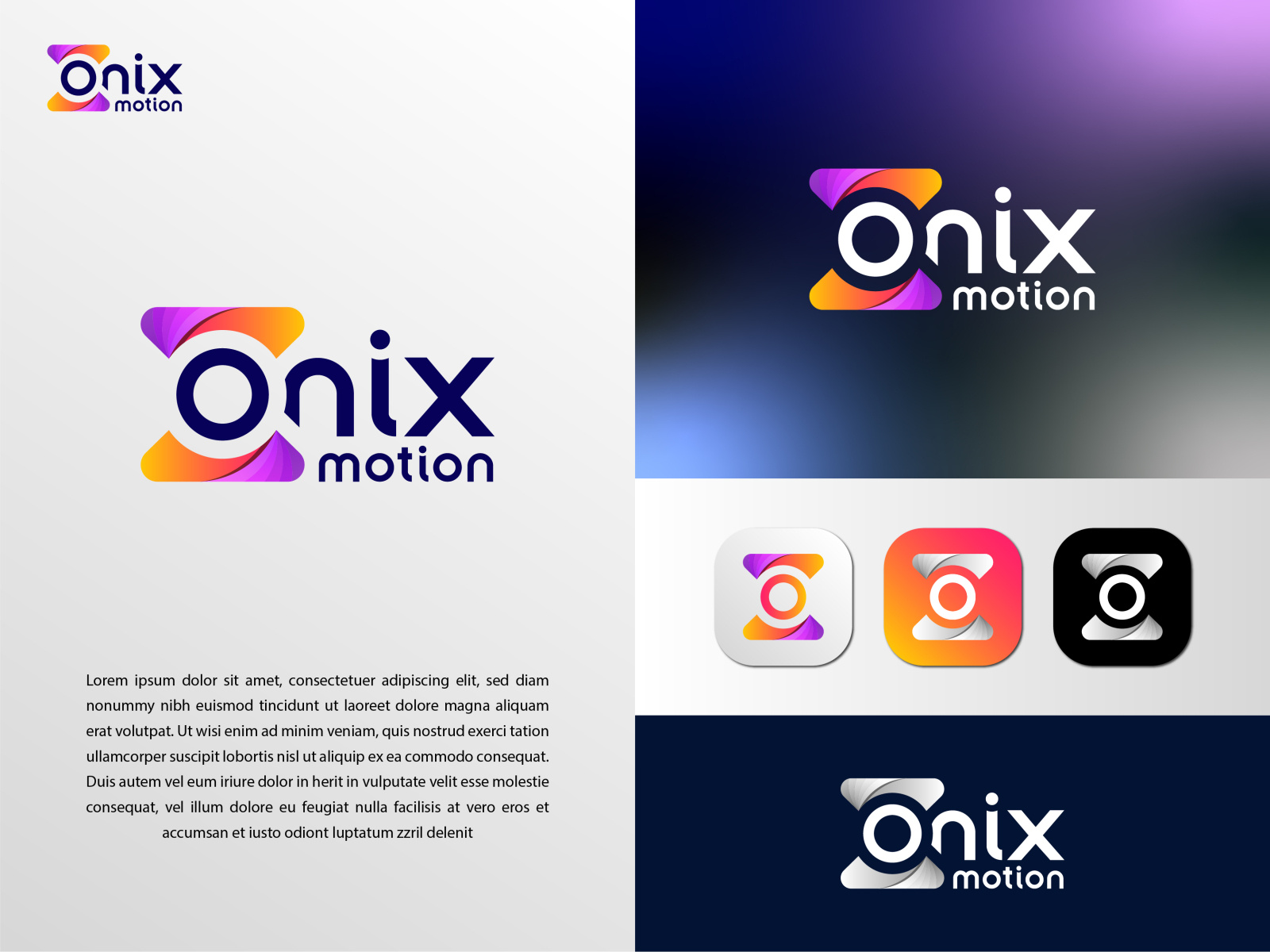 Modern Motion Graphic logo design named Onix Motion by Novel RH on Dribbble