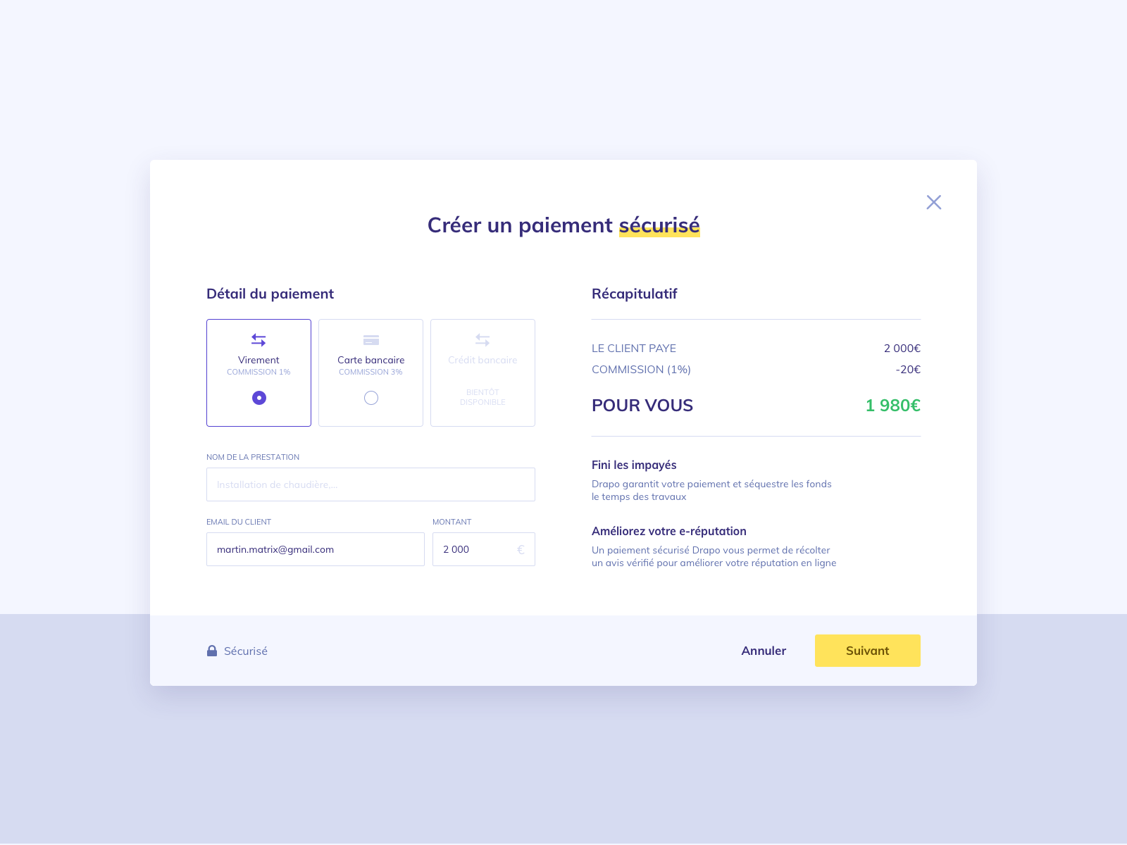 Payment method modal by Enzo Z. on Dribbble
