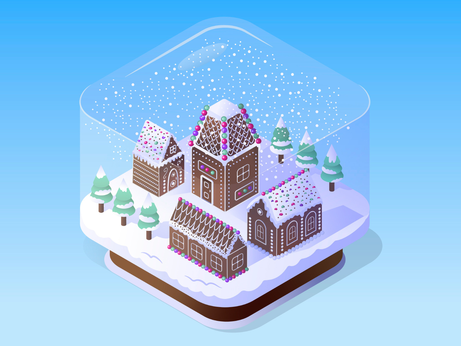 Isometric Christmas by Bukharovskaya Irina on Dribbble