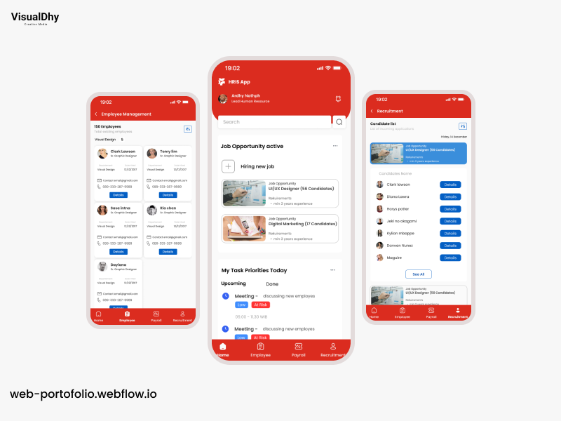 HR Management systems Mobile UI Design by VisualDhy Creative Media on ...