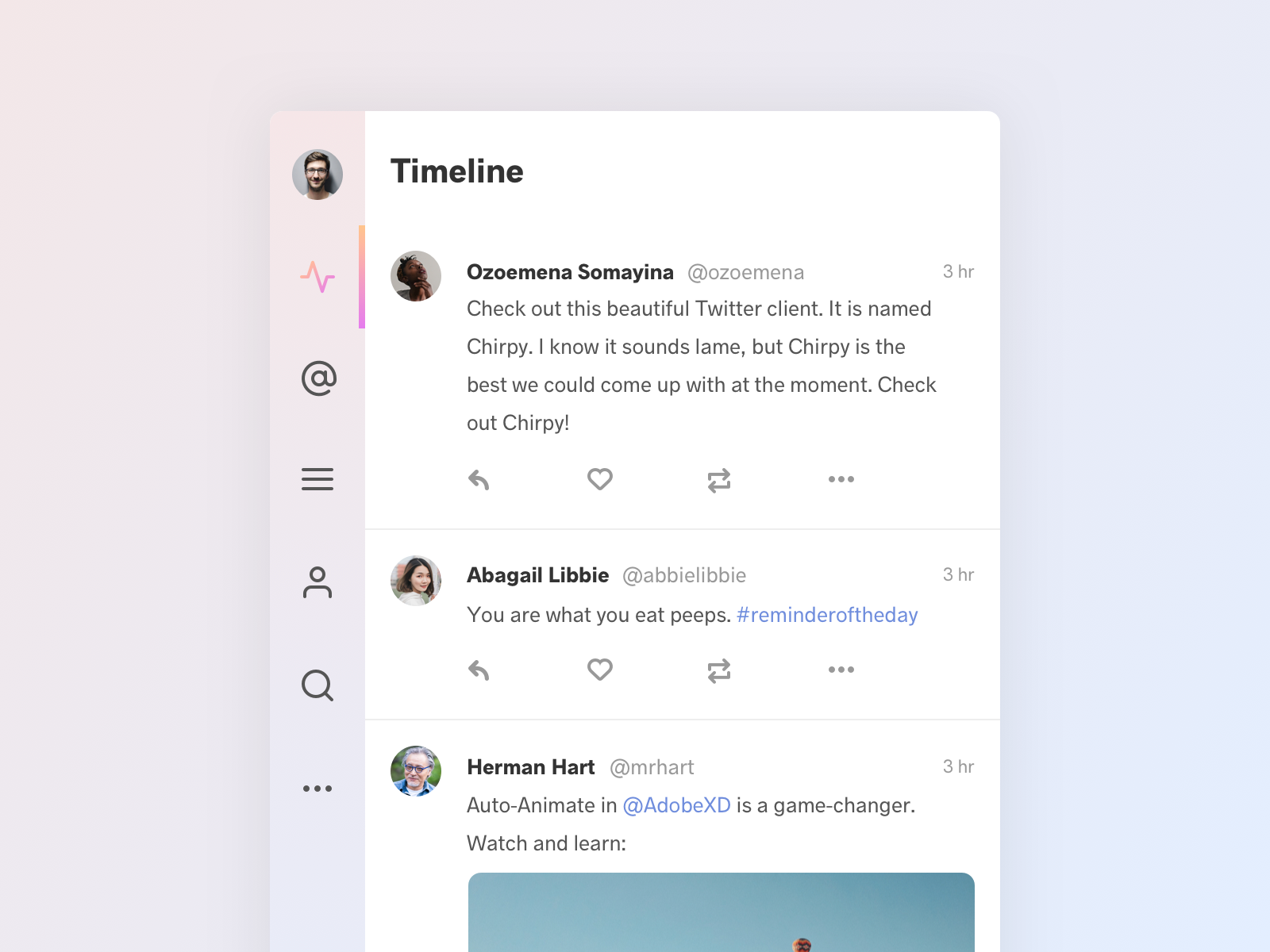 Twitter App Concept by Gradeant on Dribbble