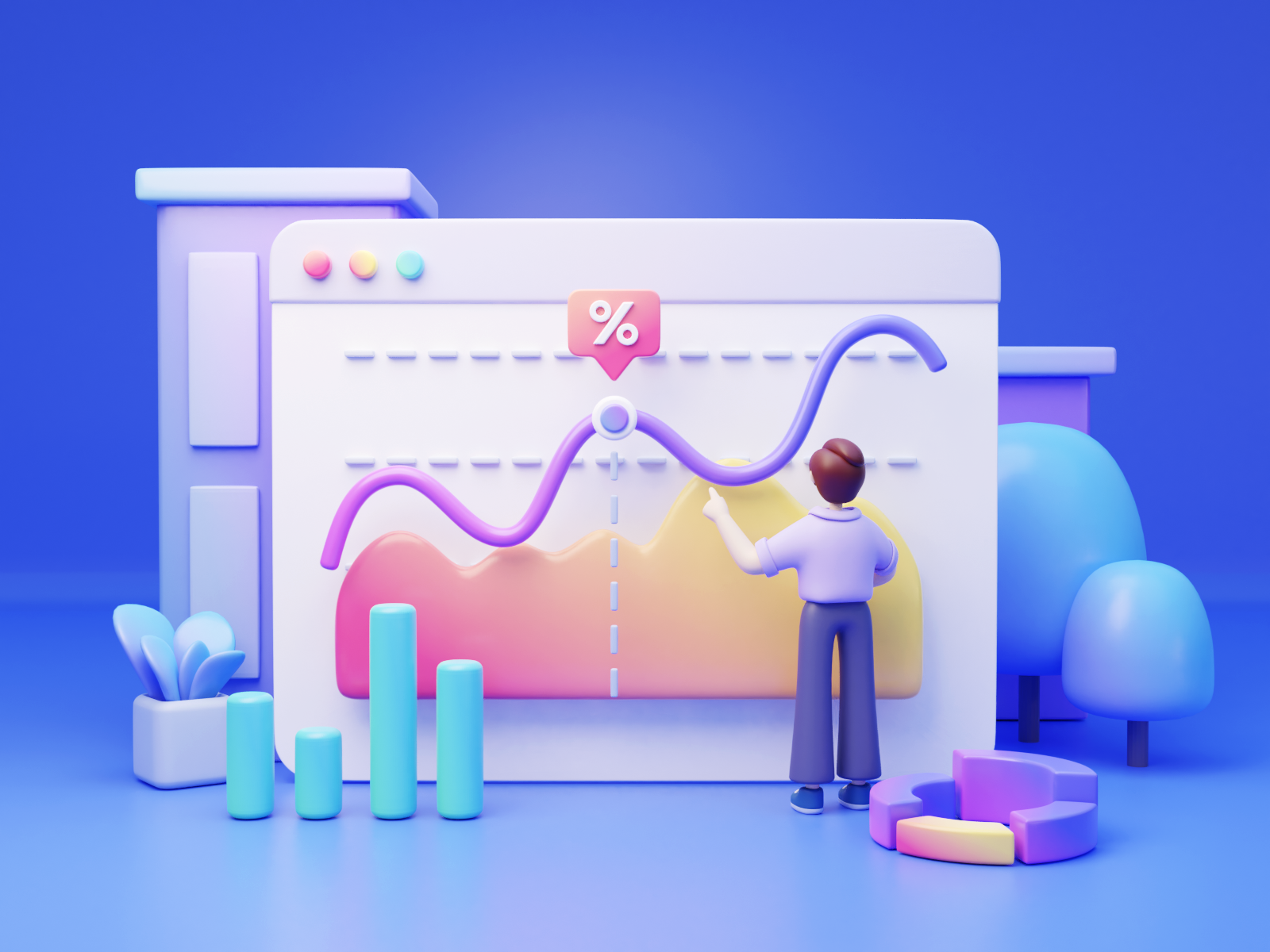 3D Data Chart Illustration1 by Bel Tsang on Dribbble