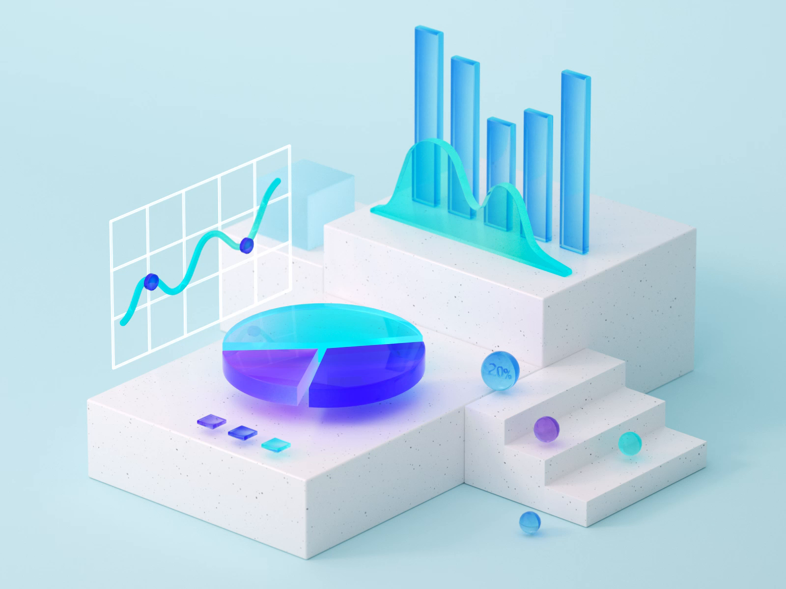 3D chart animation by Bel Tsang on Dribbble