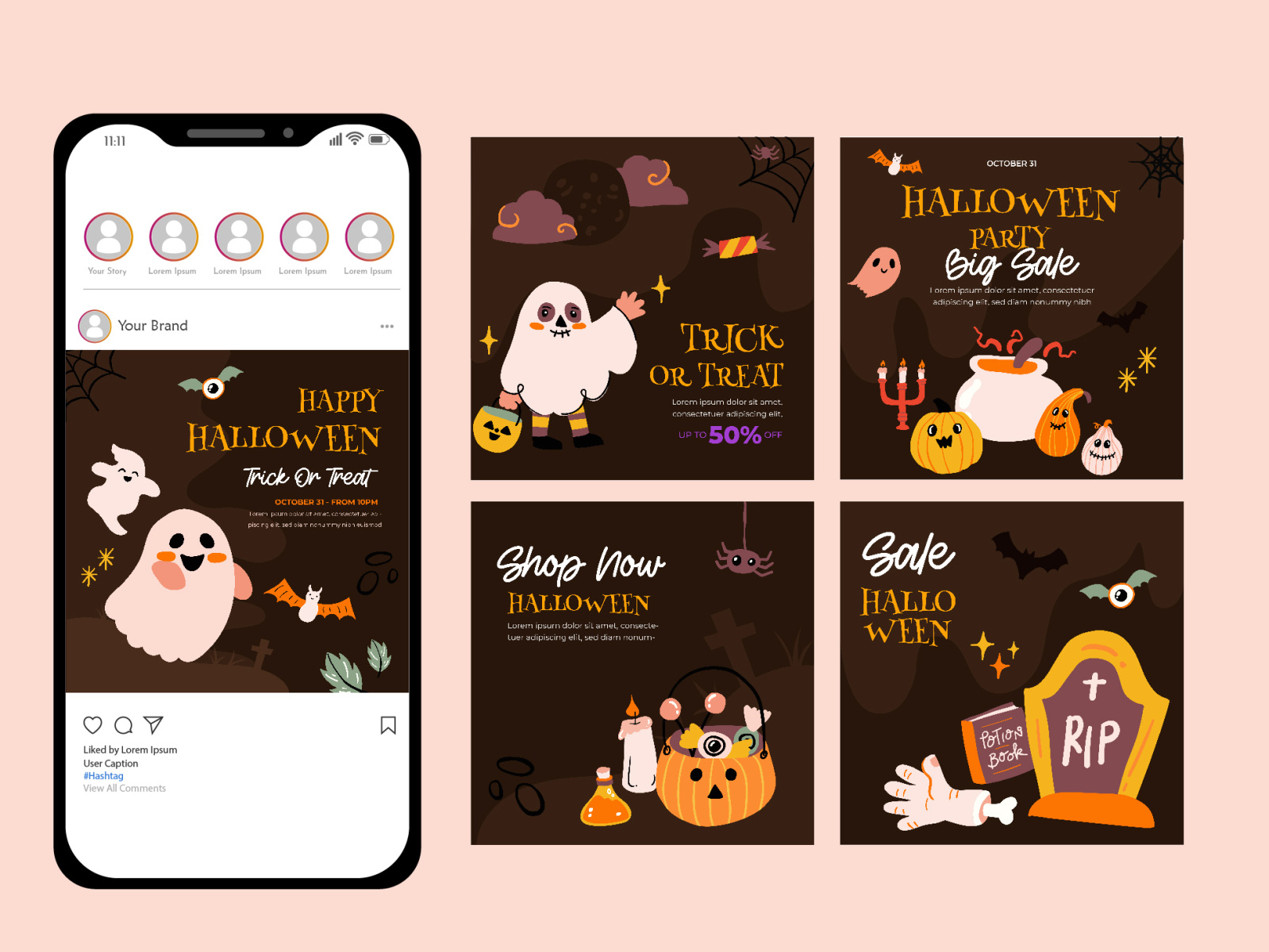 Social Media Template - Halloween Theme by Kartika Paramita on Dribbble