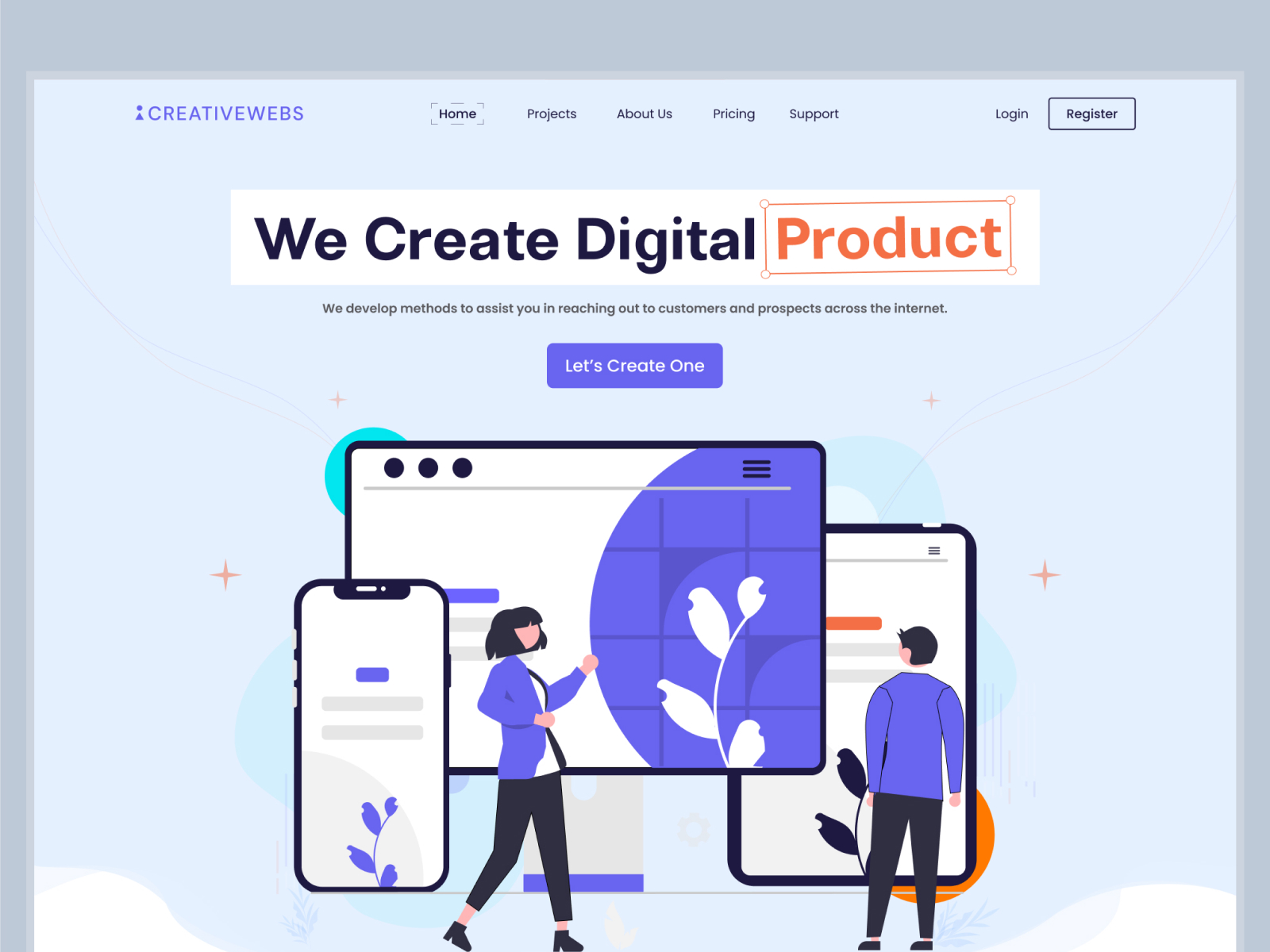 CreativeWebs - Digital Product Agency Design Layout by Attractive UI on ...
