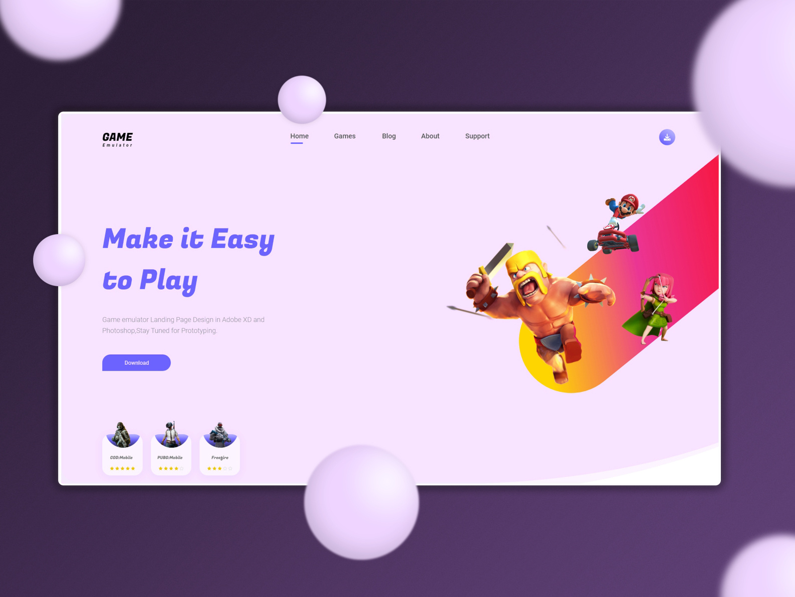 Game full-page ui design by Mohsen Faghih on Dribbble