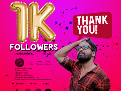 1K POSTER by Rashid Muthu ObLaila on Dribbble