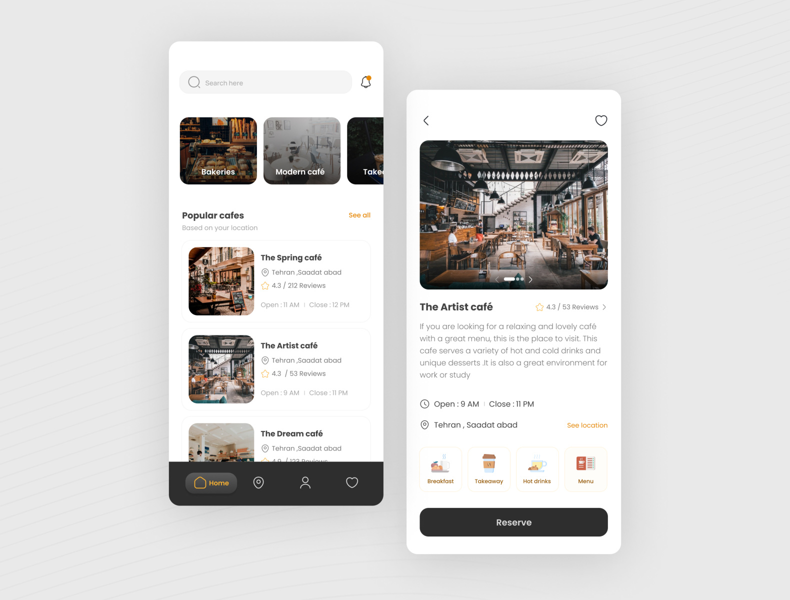 Cafe finder by sarir on Dribbble