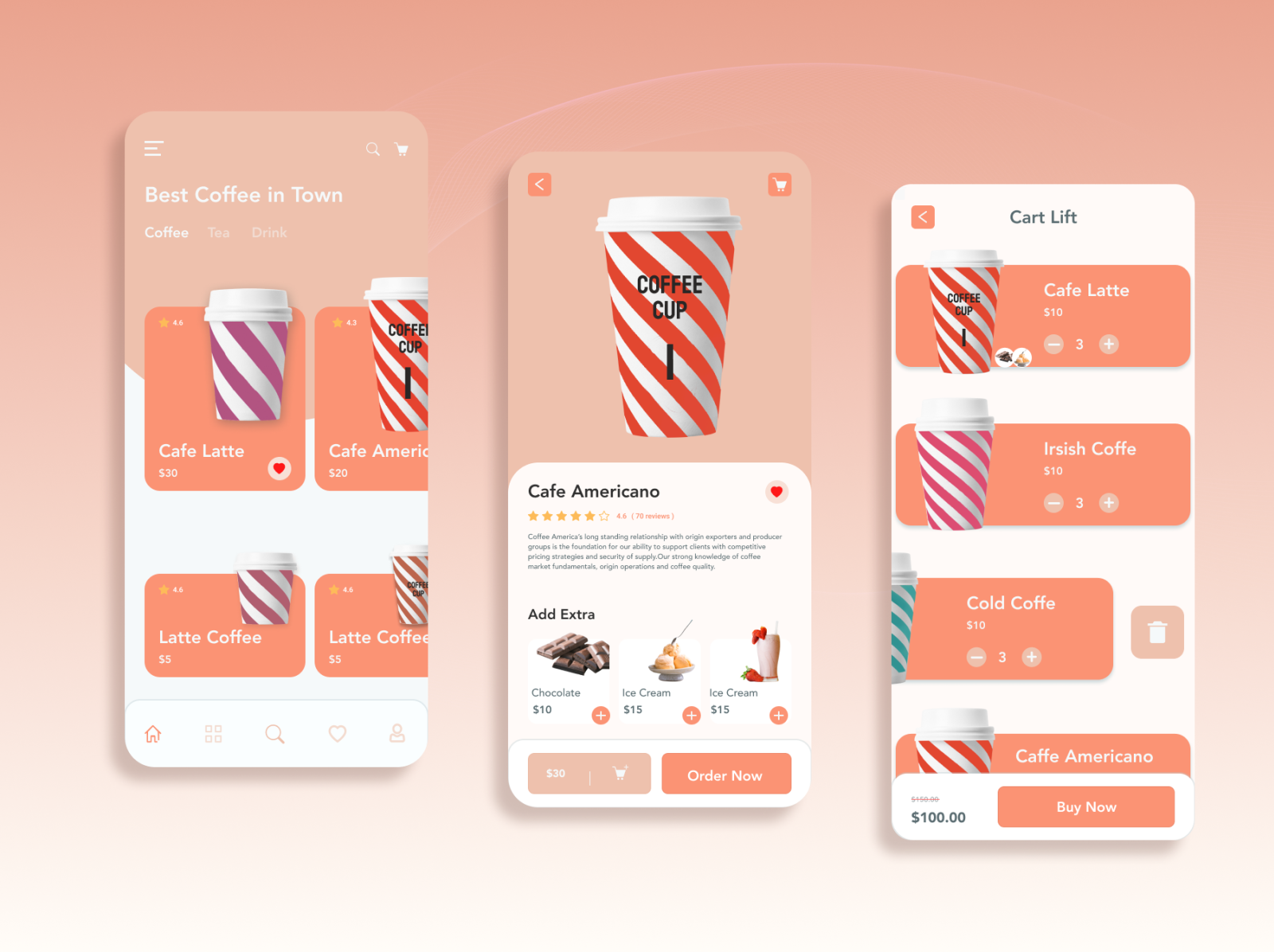 Coffee Shop Mobile App by Daria Shapovalova on Dribbble