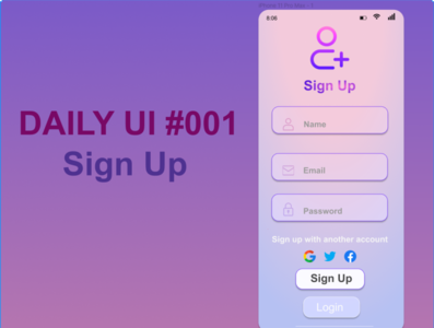 Daily UI Challenge#001 : Sign Up by Itisha Agarwal on Dribbble