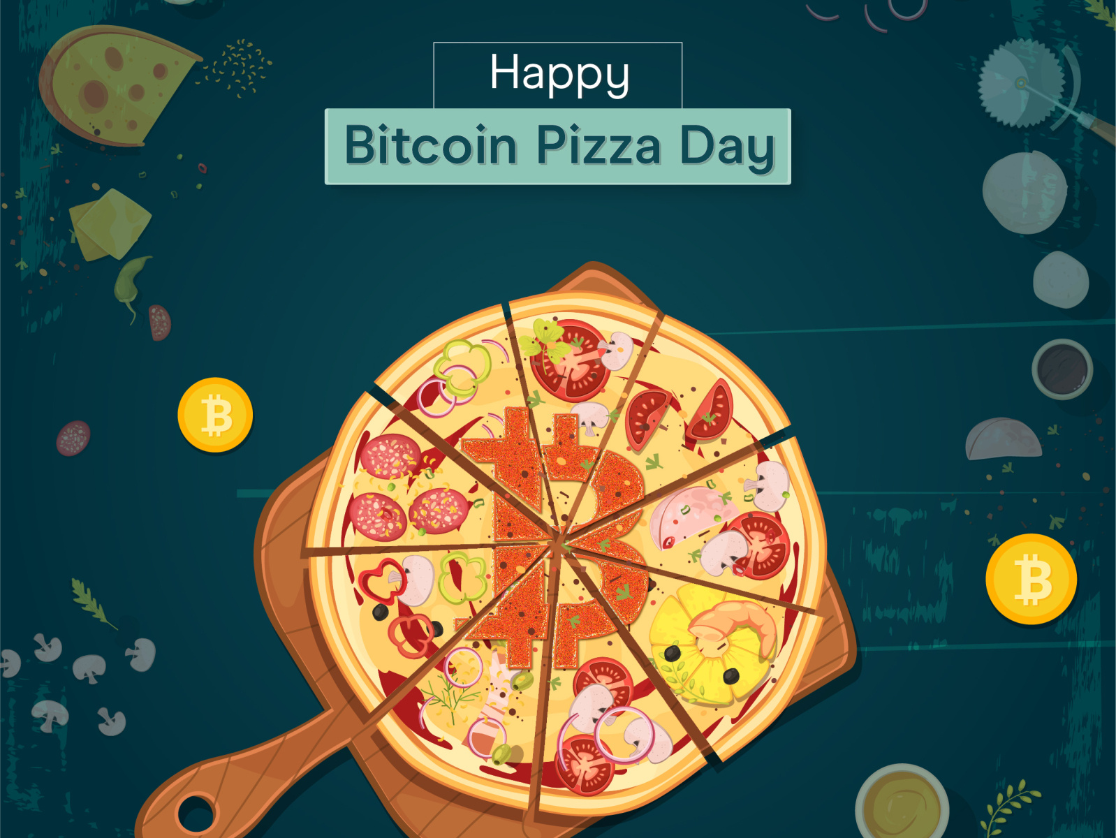 Happy Bitcoin Pizza Day - Poster by Saquib Sheikh on Dribbble