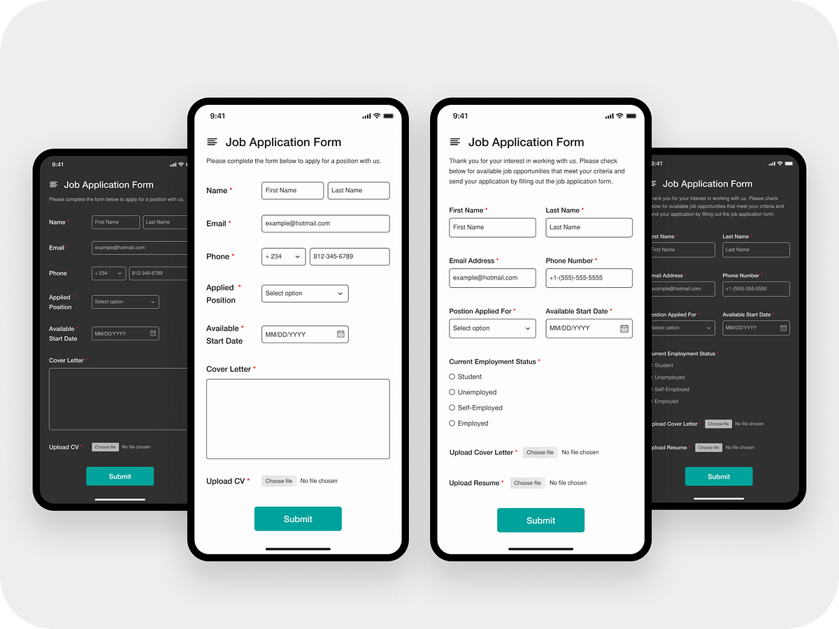 Browse thousands of Job Application Form images for design inspiration ...
