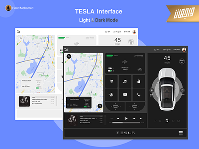 Tesla Interface Design by Hend Mohammad on Dribbble
